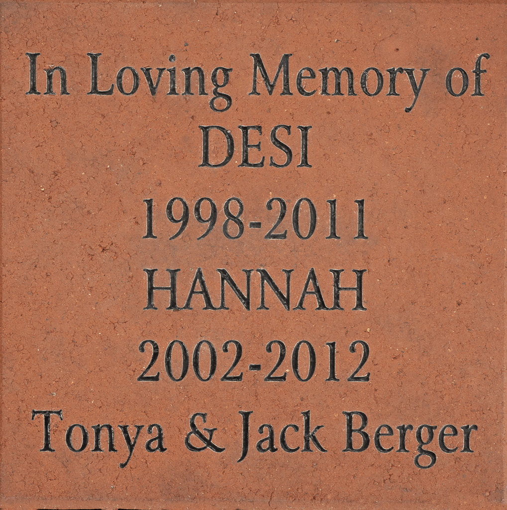In Loving Memory of DESI 1998-2011 HANNAH 2002-2012 Tonya & Jack Berger ...